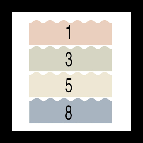 4 Roll Morandi Color Wavy Edge Sticker Bulletin Board Border Trim C on ...