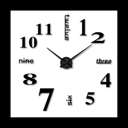 Acrylic 3D Decorative Wall Paste DIY Clock Bedroom Living Room Mirror ...