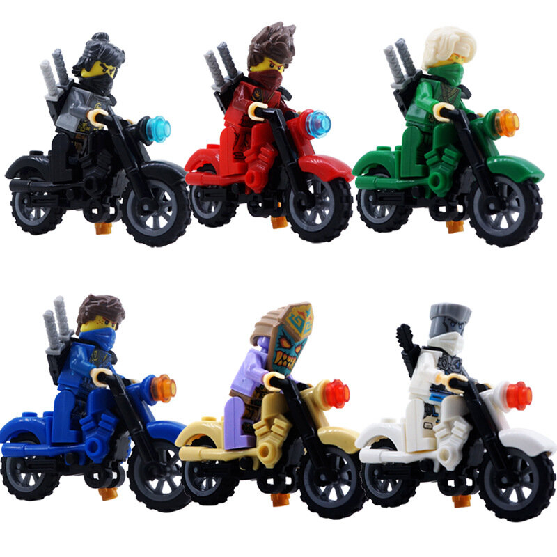 (SL89194) Ninjago Motorcycle Set Minifigures Ninja Mini Figures Blocks ...
