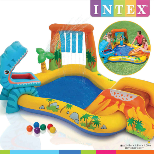 Intex Inflatable Pool Swimming Pool Paddling Pool Dinosaur Play Centre ...