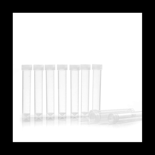 Spactz 100Pcs 10Ml Lab Plastic Freeze Test Tubes Vial Seal Cap ...
