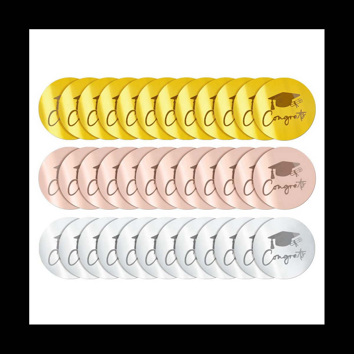 Spactz 36Pcs Graduation Cupcake Toppers Acrylic Cake Disc Cake Toppers ...