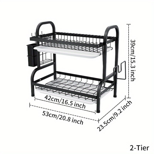 1 Set 2 3 Tiers Dish Drying Rack Dish Rack With Drainboard Kitchen Dish ...