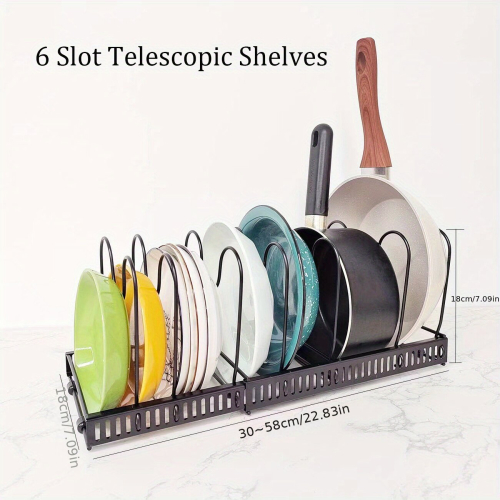 1pc Expandable Tray Storage Rack With 6 And 9 Slot Kitchen Storage ...