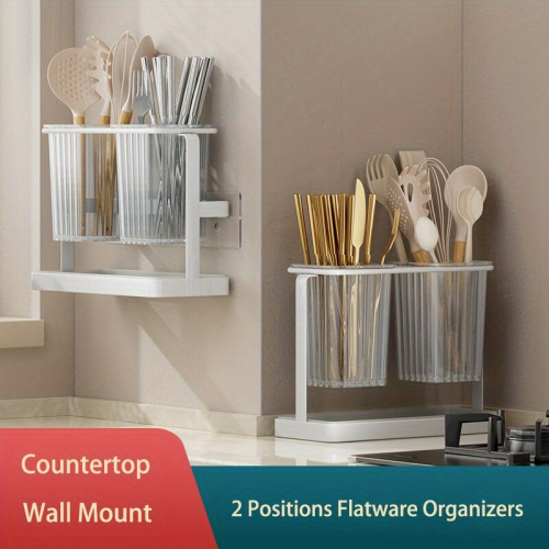 1pc Flatware Organizers Wall mountable And Countertop Transparent 2 ...