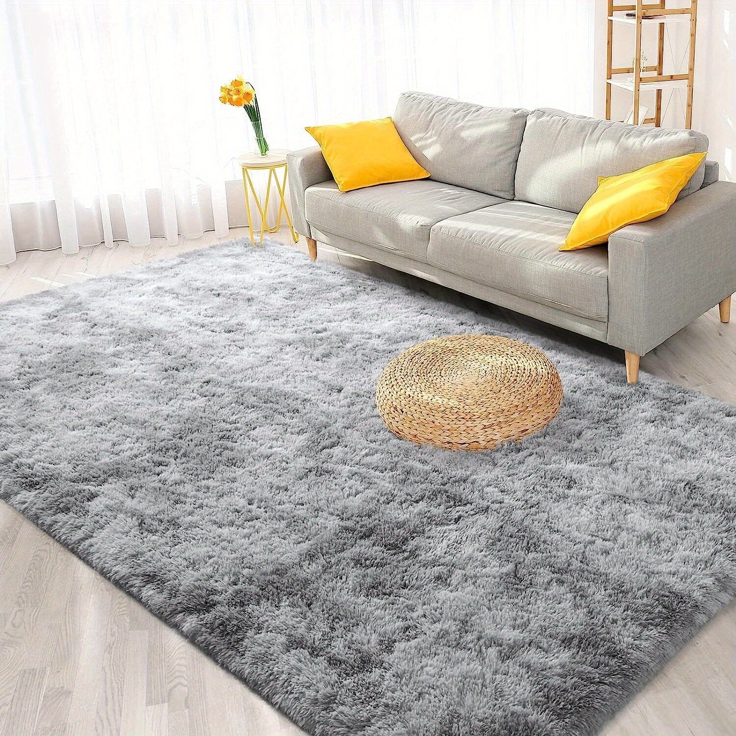 1pc Ultra Plush Fluffy Rug Soft Fuzzy Area Rugs For Bedroom Living Room ...