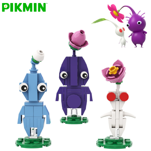 Model Cartoon Pikmin Toy Action Figure Building Blocks Decor Desktop on ...