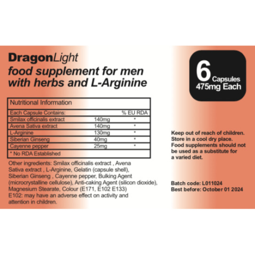 Dragon Light Pills 6 x Pills Male enhancement on OnBuy