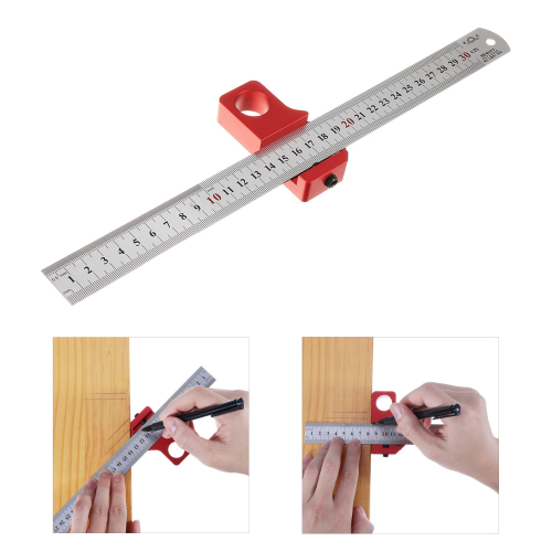 Adjustable 30cm Stainless Steel 45/90 Degree Line Scriber Angle Ruler ...