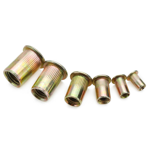 210pcs Zinc Plated Rivet Nut Mixed Metric Rivnut Threaded Flat Head ...