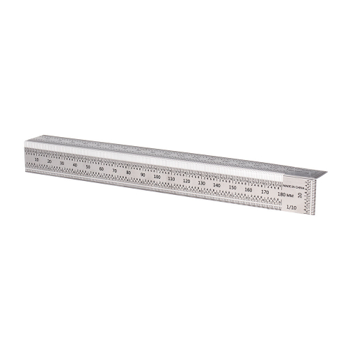 Drillpro 180mm Stainless Steel Precision Bend Ruler Woodworking 90 ...