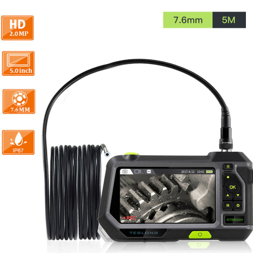 NTS500 1080p HD 5.0 Inch 7.6mm Lens LCD Industrial Borescope Underwater ...