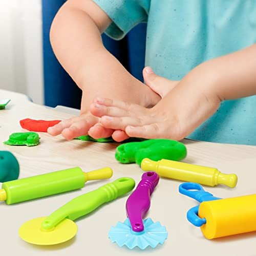 Jiosdo Play Dough Tools, 6 Pcs Playdough Sets for Kids Toddlers ...