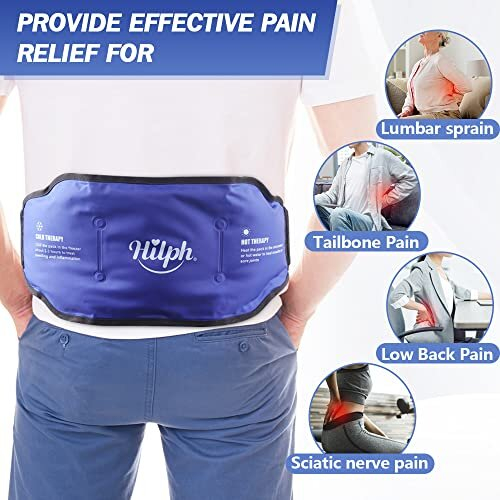 Hilph Ice Pack for Back Pain Relief, Reusable Lower Back Ice Pack Hot ...