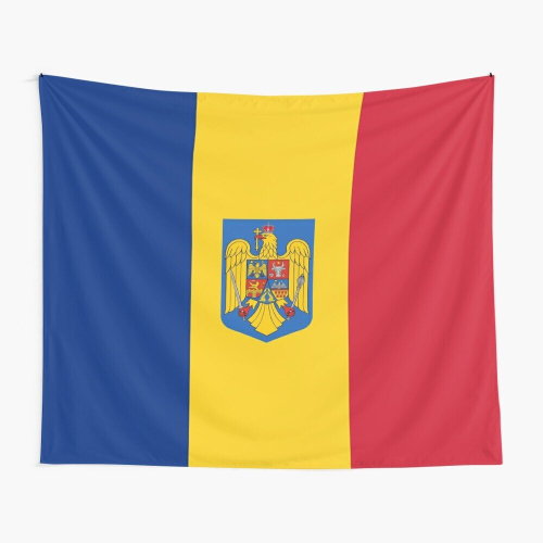 Tapestry 60x50inch Romanian square flag-Coat of arms Wall Hanging Art ...