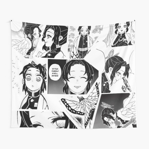 Tapestry 60x50inch kochou shinobu manga panels / kny Wall Hanging Art ...