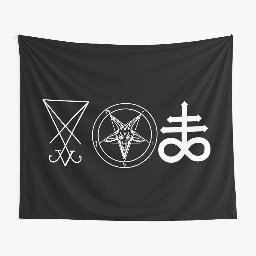 Tapestry 60x50inch Sigil of Lucifer, Sigil of Baphomet and Leviathan ...