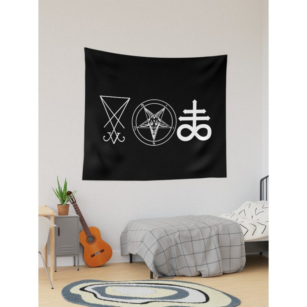 Tapestry 60x50inch Sigil of Lucifer, Sigil of Baphomet and Leviathan ...