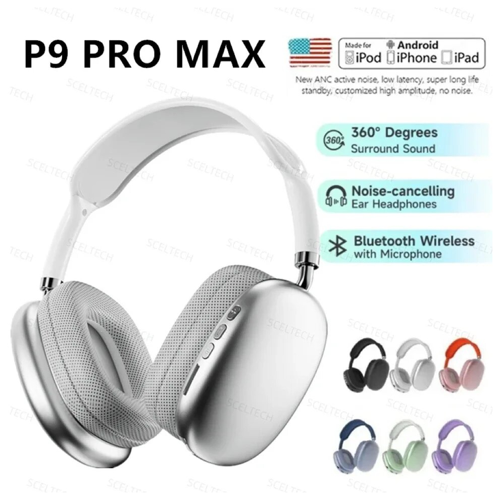 (P9 black) Headset For Apple iPhone Original Air Max P9 Pro Wireless ...
