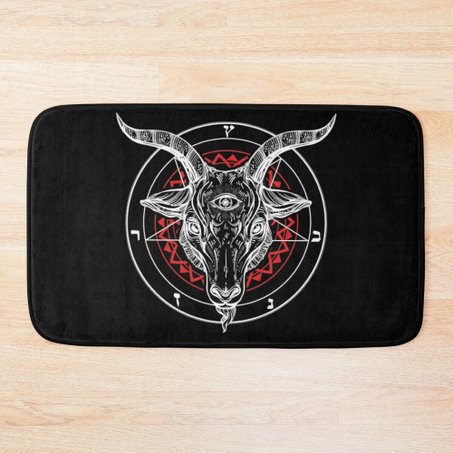 Bath Mat Satanic Goat Baphomet Circle Satan Symbol Lucifer Devil 20 x ...
