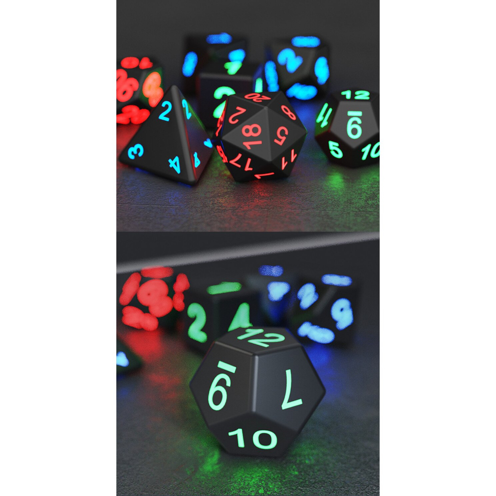 Light Up DND Dice Set for Dungeon and Dragons, 7 Pcs Glowing Polyhedral ...