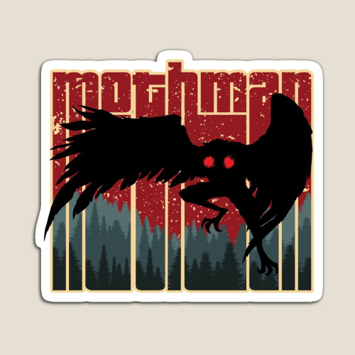 Fridge Magnets Retro Mothman - Cool Vintage Cryptid Cartoon - Original ...