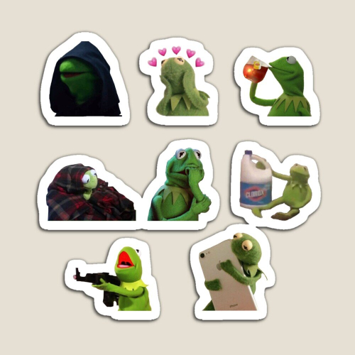 Fridge Magnets Kermit meme sticker pack Acrylic Meme Decoration for ...
