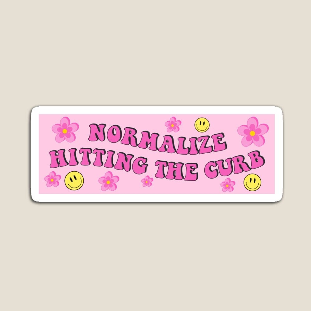 Fridge Magnets normalize hitting the curb bumper sticker meme bumper ...