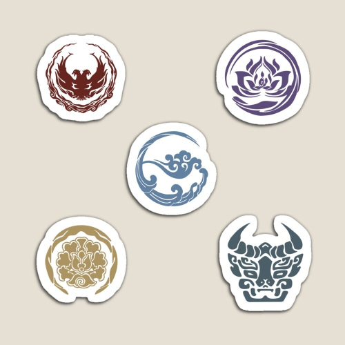 Fridge Magnets MDZS CQL Jiang, Lan, Wen, Nie, Jin Sect Symbol Set ...