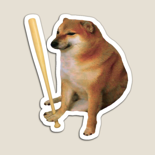 Fridge Magnets Cheems Doge Bat Acrylic Meme Decoration for Home Kitchen ...