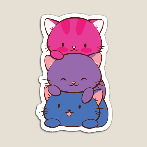 Fridge Magnets Bisexual Flag LGBT Bi Pride Cute Kawaii Cats Acrylic ...