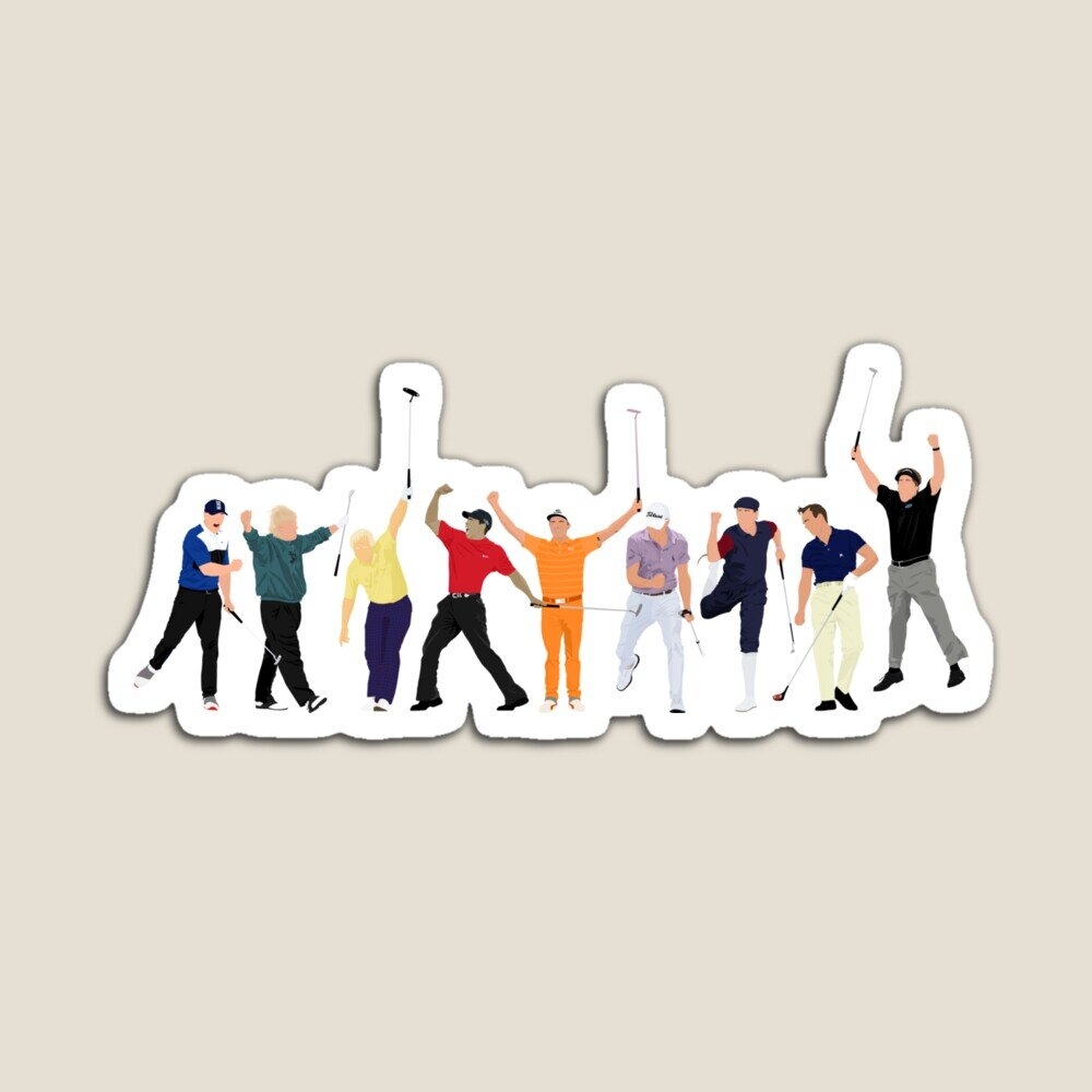 Fridge Magnets Golf Legends, Brooks Koepka, John Daly Jack Nicklaus ...