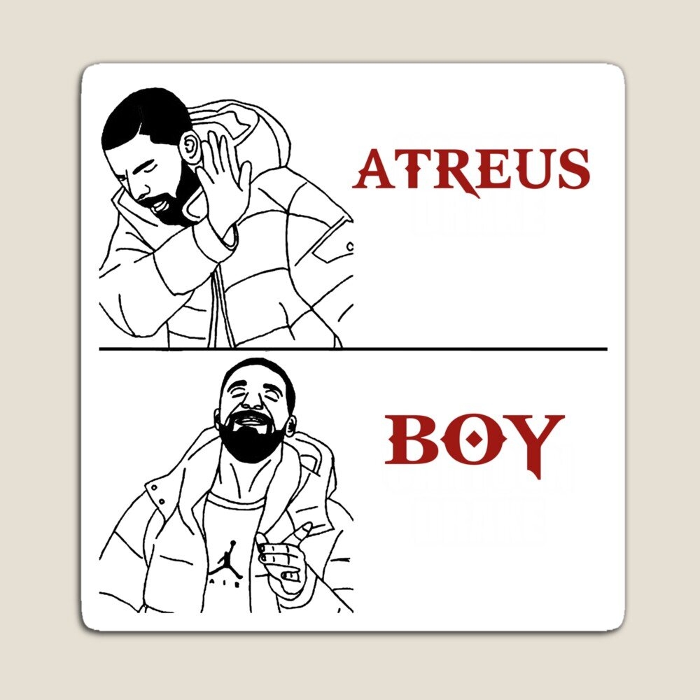 Fridge Magnets God Of War// Atreus Vs Boy Drake Meme Parody Acrylic ...