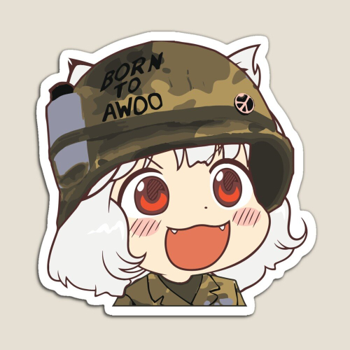 Fridge Magnets Awoo Anime girl big smile Army Military Born to Awoo ...