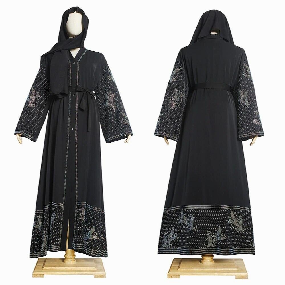 Abaya Dubai Turkey Muslim Hijab Dress Caftan Marocain Arabe Islamic Clothing Kimono Femme ...