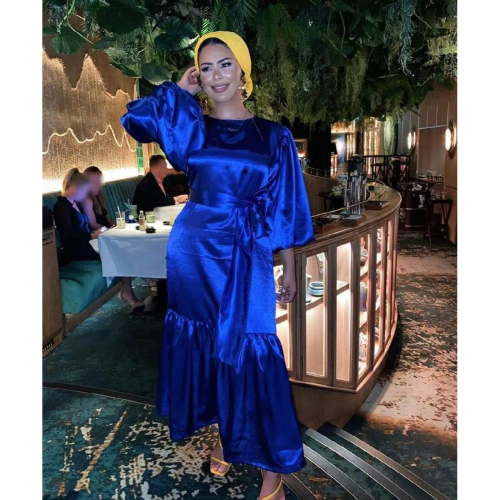 Ramadan Eid Dubai Abaya Turkey Muslim Women Silk Smooth Hijab Dress Musulmane Kaftan Robe ...