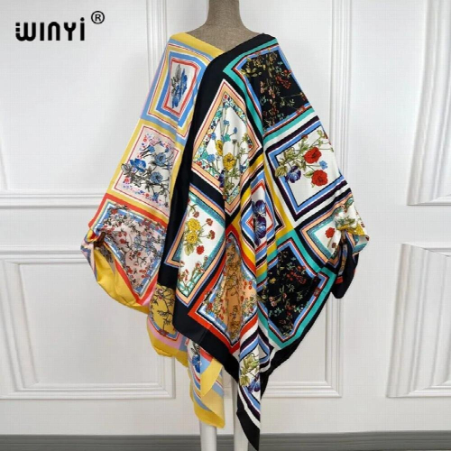 2021WINYI Middle East Dress Print Boho Hijab matching Muslim Abaya ...