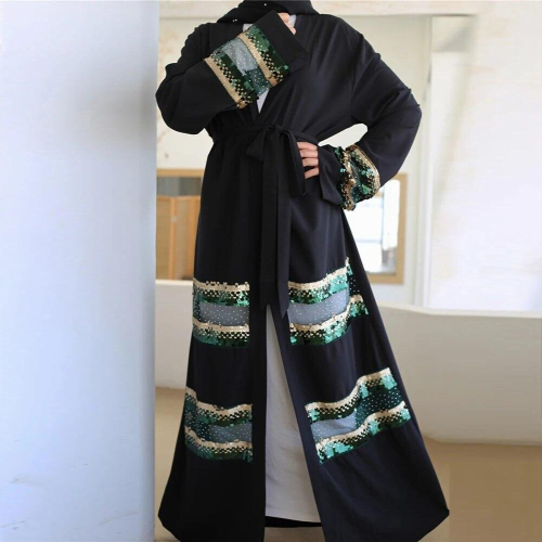 Women Kimono Abaya Turkey Hijab Muslim Dress Kaftan Dubai Caftan Marocain Islamic Clothing Islam ...
