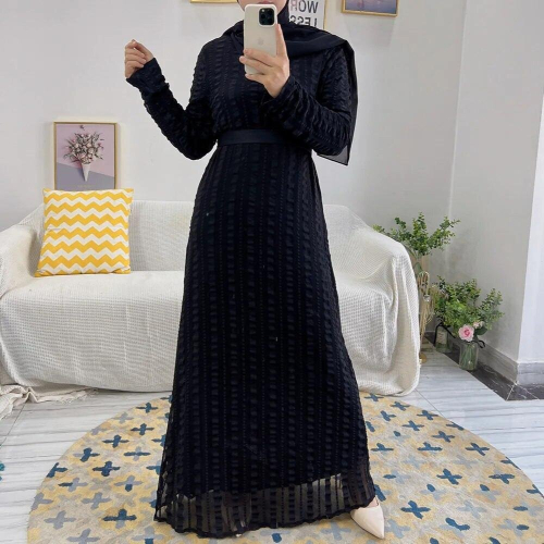 Pleated Cardigan Kimono Muslim Hijab Dress Dubai Turkey Islam Clothing Moroccan Kaftan Evening ...