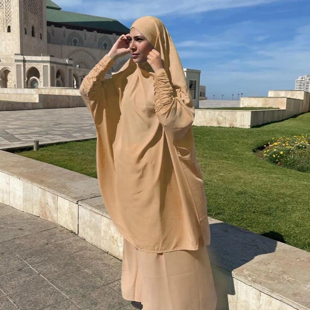 Eid Muslim Women Hijab Dress Prayer Garment Jilbab Abaya Hooded Long ...