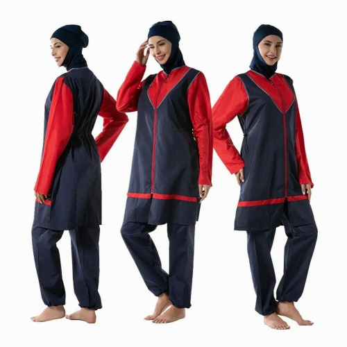 Muslim Women Swimsuit Hijab Swimwear 3pcs Burkini Islamic Bathing Suit
