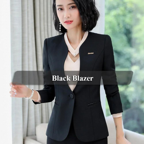Gray Professional Business Jacket for Women Work Wear Office Lady ...