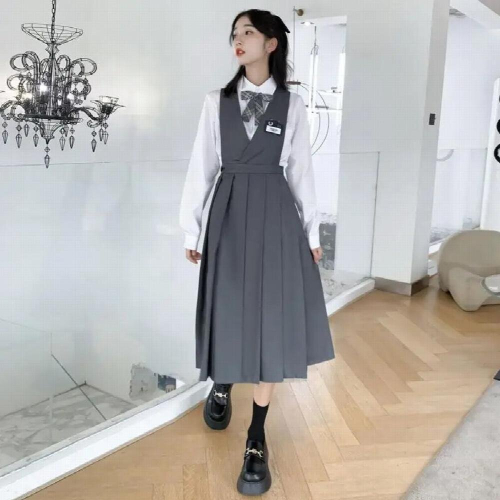 Dress Sets Women Autumn Class Suit Couple Student Costume Preppy Style ...