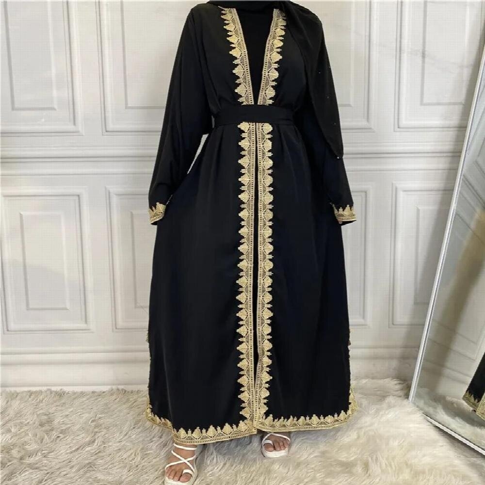Ramadan Open Abaya Kimono Arabic Muslim Hijab Dress Embroidery Pakistani Kaftan Abayas for Women ...