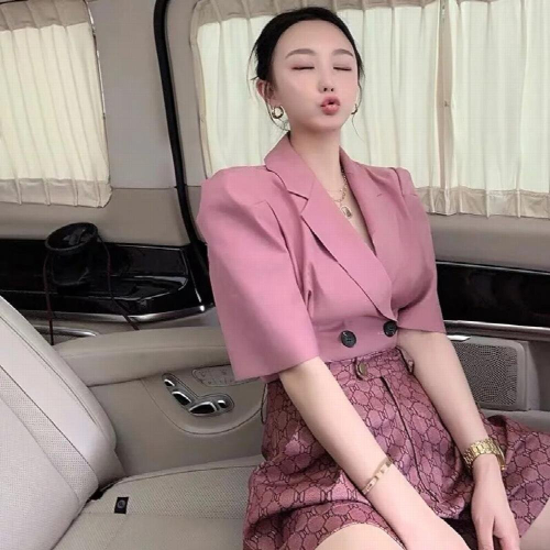 Temperament Suit Shorts Two Piece Female Street High Waist Jacket Set ...