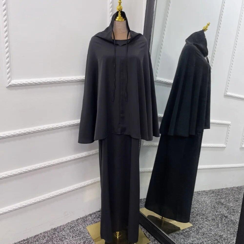 Islamic Clothing Dubai Nida Fabric Two Piece Abaya With Khimar Hijab ...