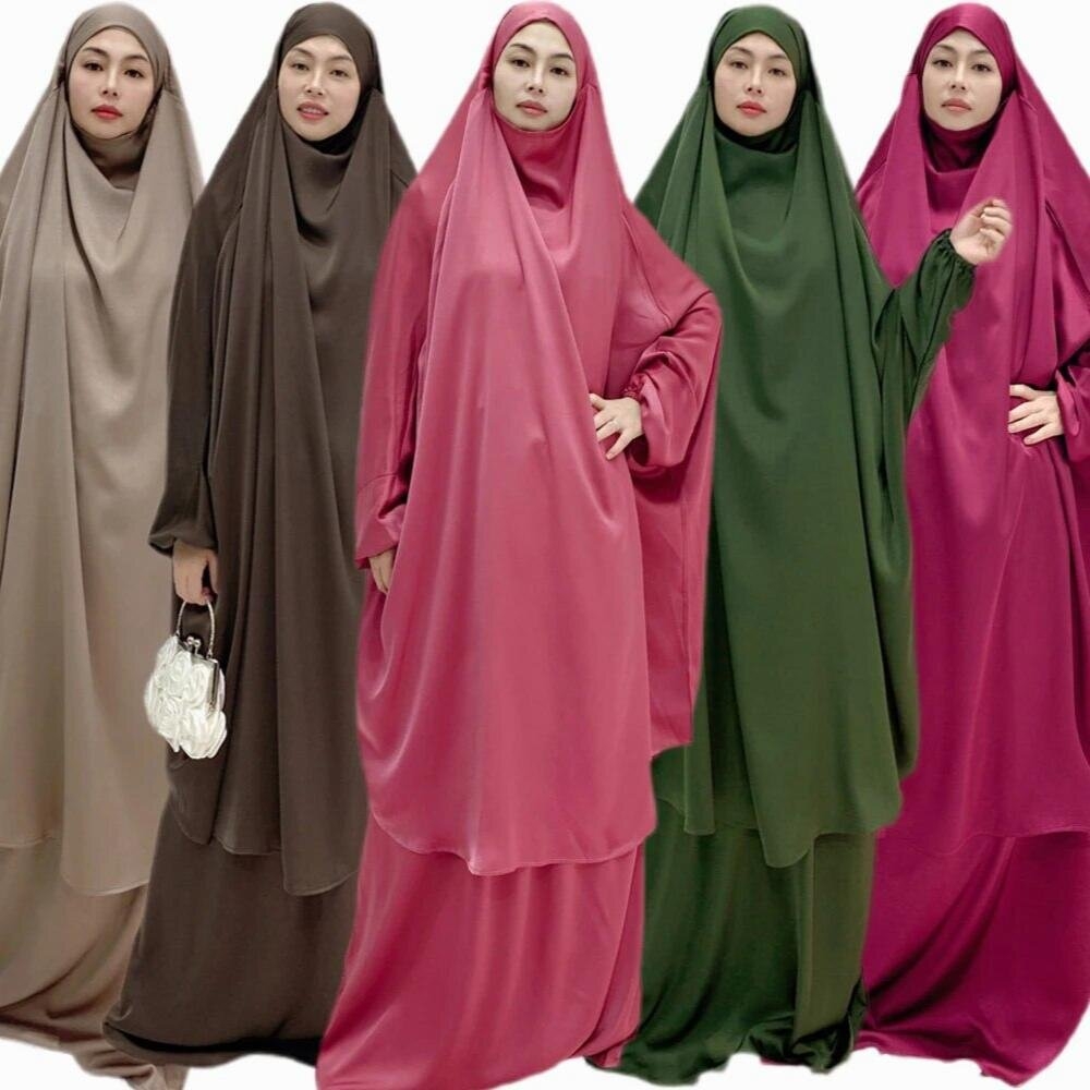 Eid Hooded Muslim Women Hijab Dress Prayer Garment Jilbab Abaya Long ...