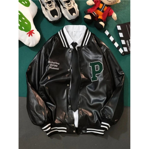 Spring Autumn Leather Jacket Mens Loose Soft Locomotive Coat Teenage ...