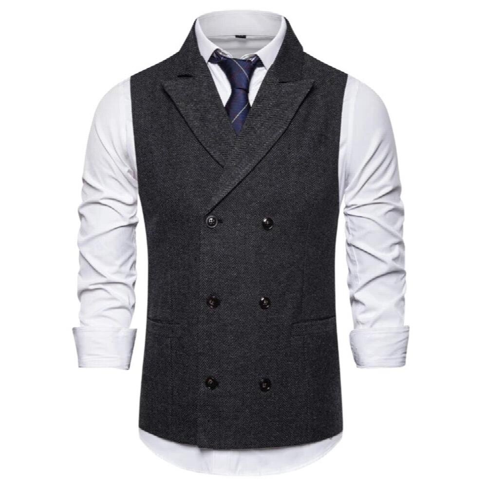 Vest Men Double Breasted Suit Vests Men Mens Sleeveless Suit Vest ...