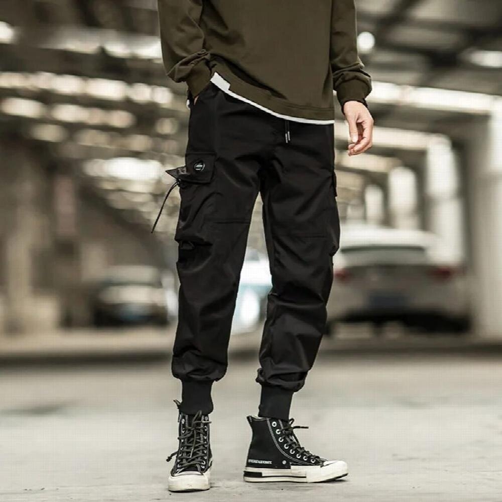 Harajuku Cargo Pants Casual Streetwear Mens Hip Hop Clothing Military ...